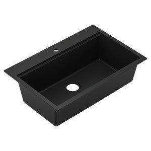 Moen® Luxe Chef™ Workstation 33 Matte Black Granite Dual Mount Single ...